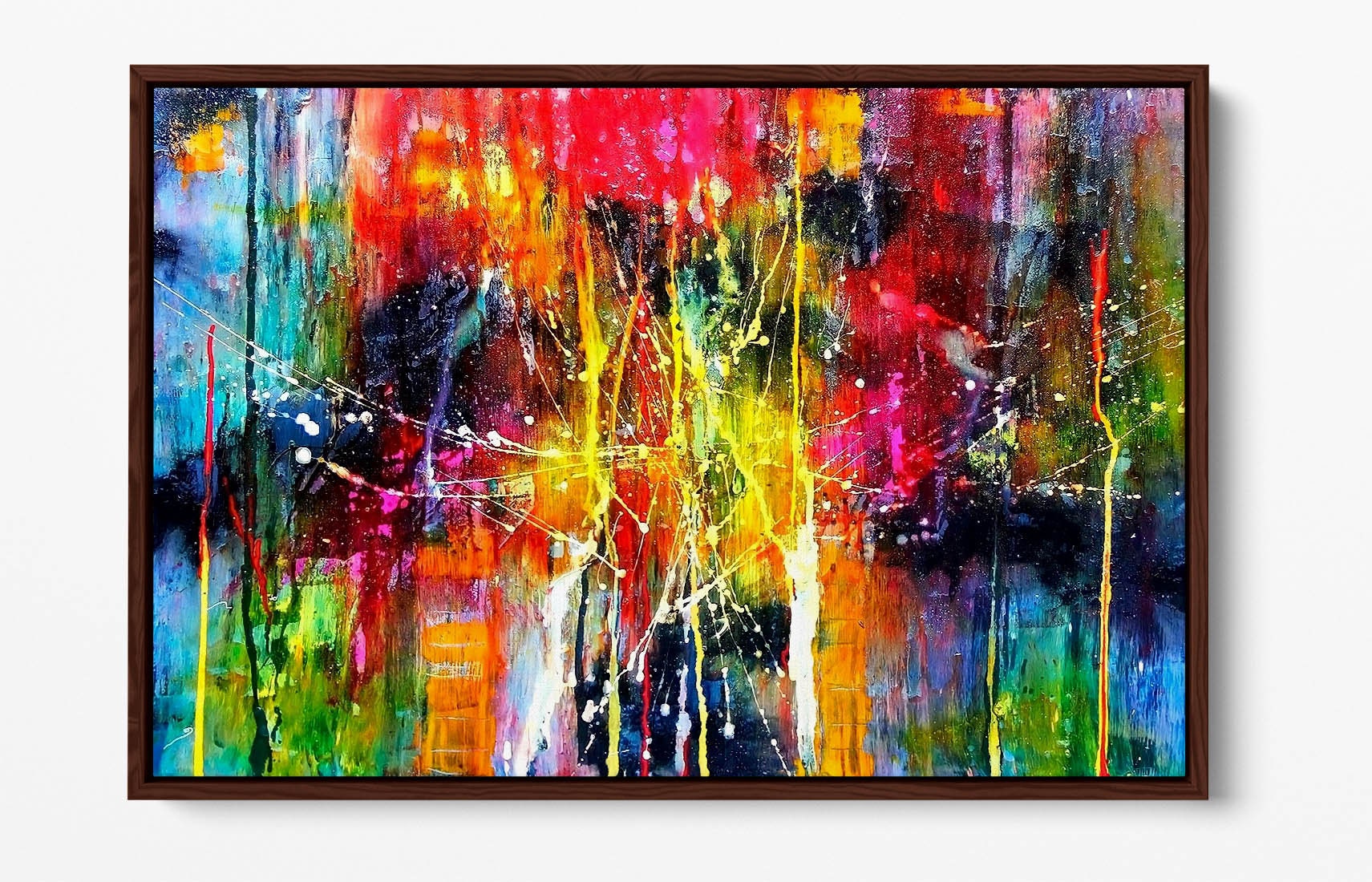 Pollock Paint Splash Art 3 Float Effect Framed Canvas Print - Etsy