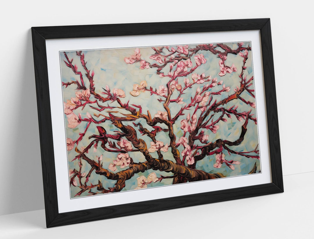 Van Gogh Style Cherry Blossom Tree 1 wall Art Picture Framed Print Home ...