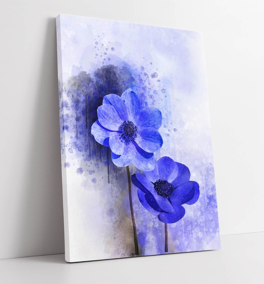 Klein Blue Primrose Flower -wall Art Framed Canvas Picture Print Wall ...