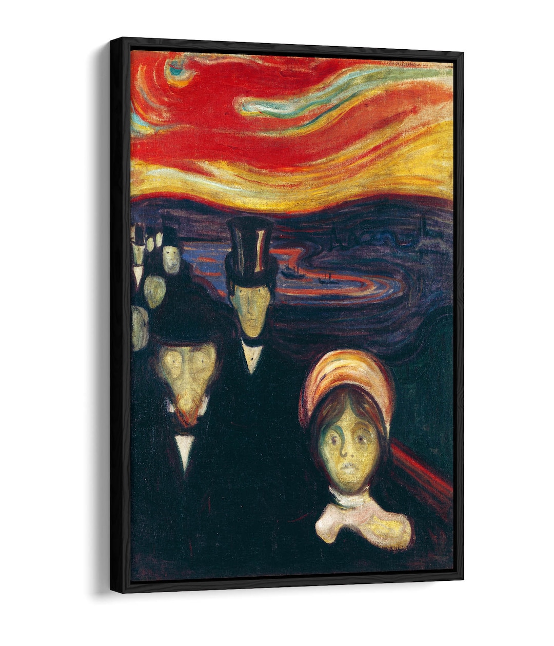 Edvard Munch's Anxiety Landscape Art Float Effect Framed Canvas Print ...