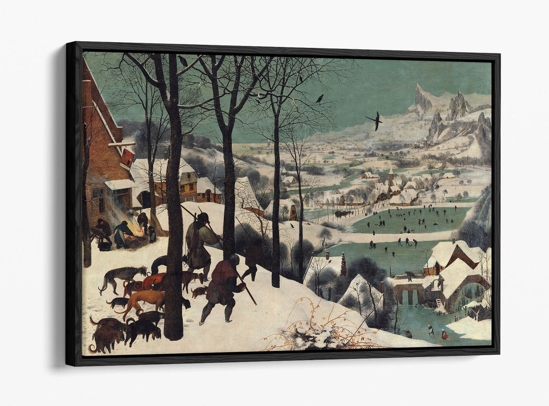 Pieter Bruegel the Hunters in the Snow Float Effect Framed Canvas Print ...