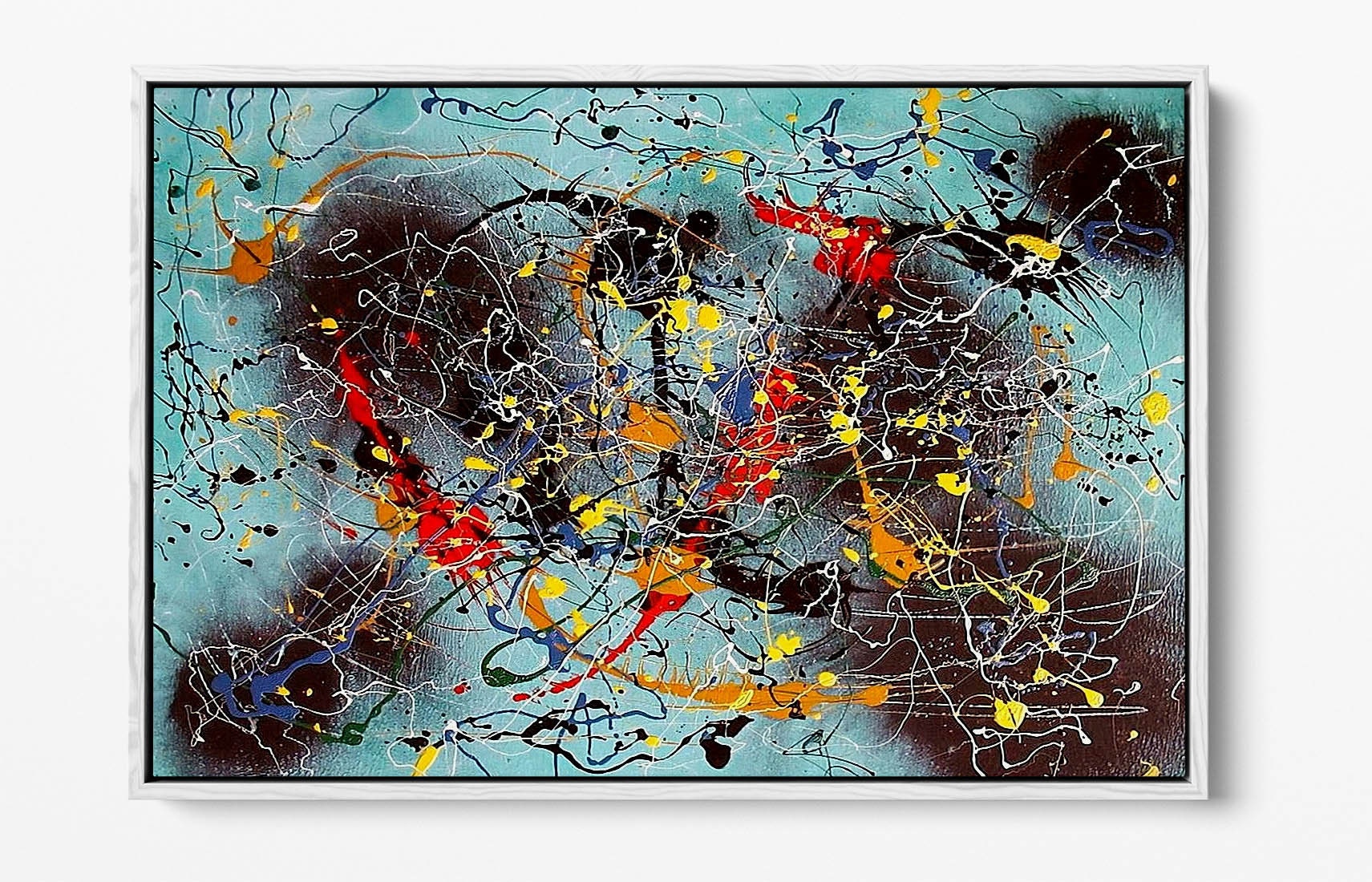 Pollock Paint Splash Art 7 Float Effect Framed Canvas Print - Etsy
