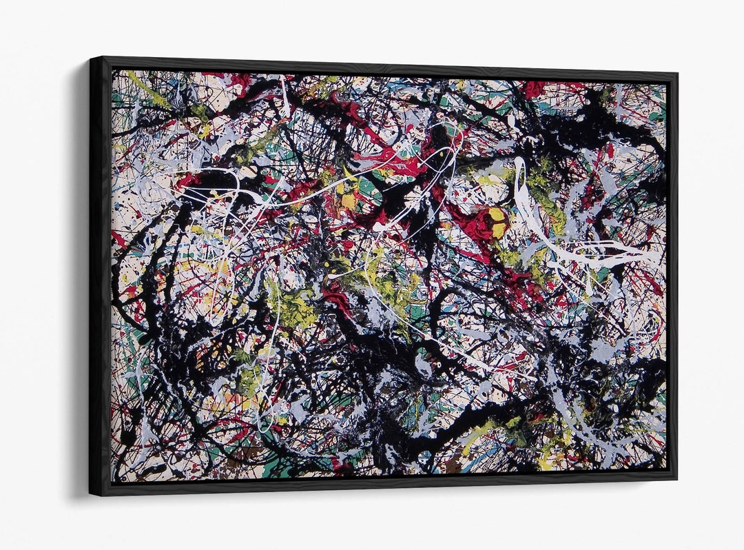 Pollock Paint Splash Art Art Float Effect Framed Canvas Print - Etsy