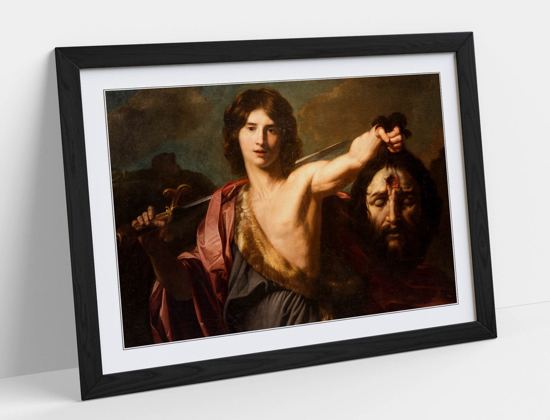 Nicolas Régnier David With the Head of Goliath Art Picture Framed Art ...