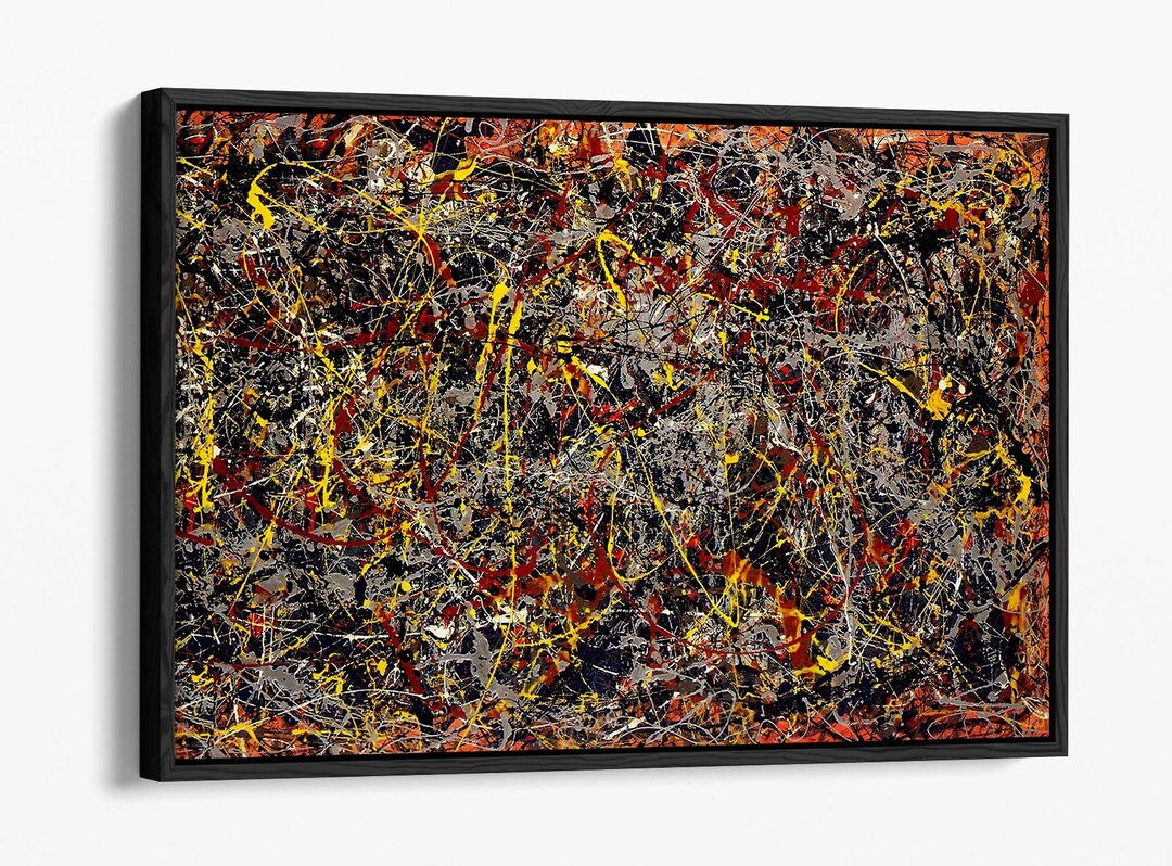 Pollock Paint Splash Art 6 Float Effect Framed Canvas Print - Etsy