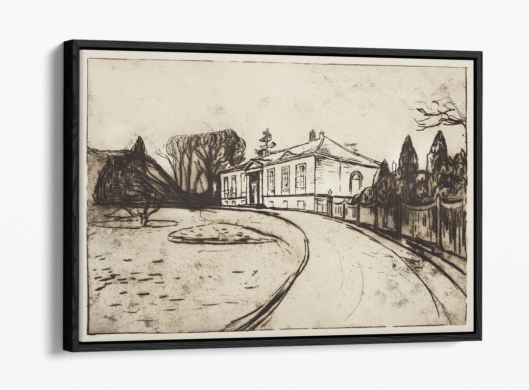 The House by Edvard Munch Art Float Effect Framed Canvas Print - Etsy