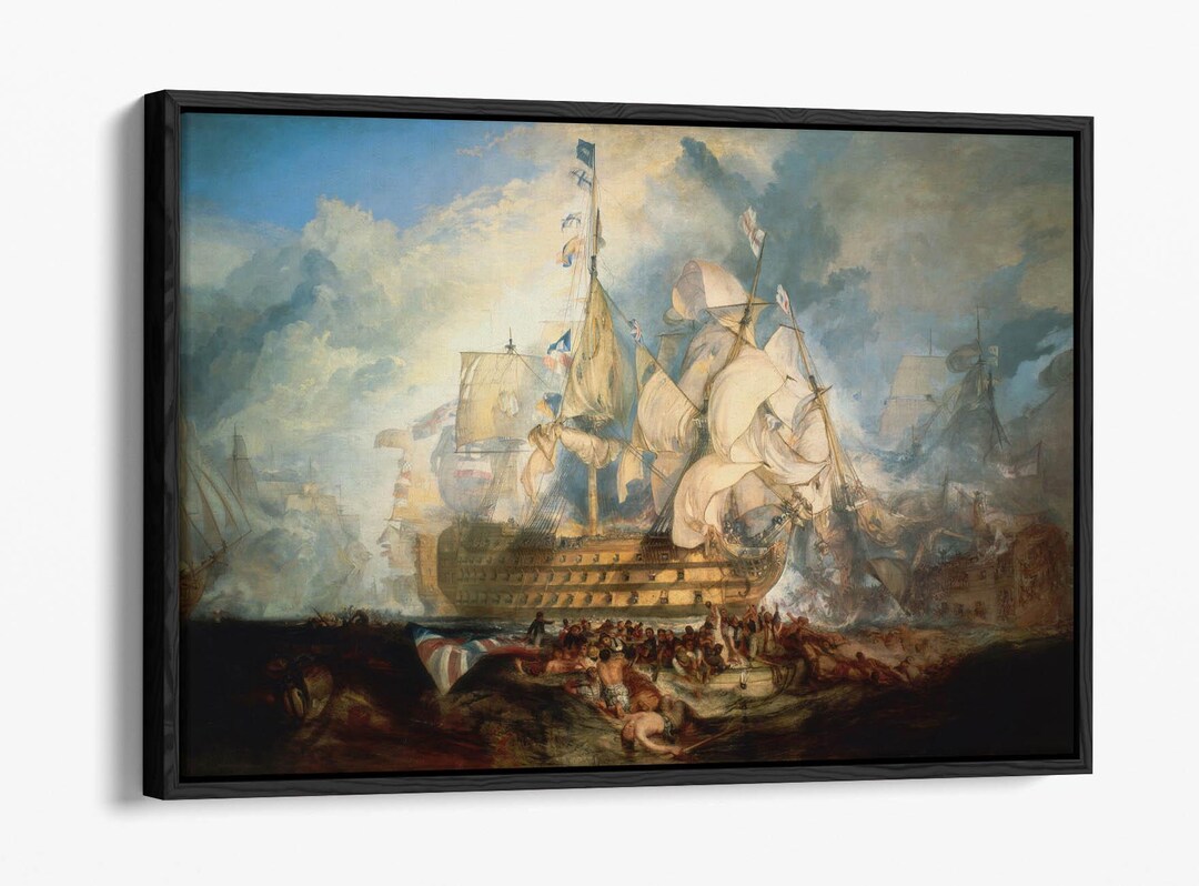 The Battle of Trafalgar by J.M.W Turner -wall Art Float Effect Framed ...