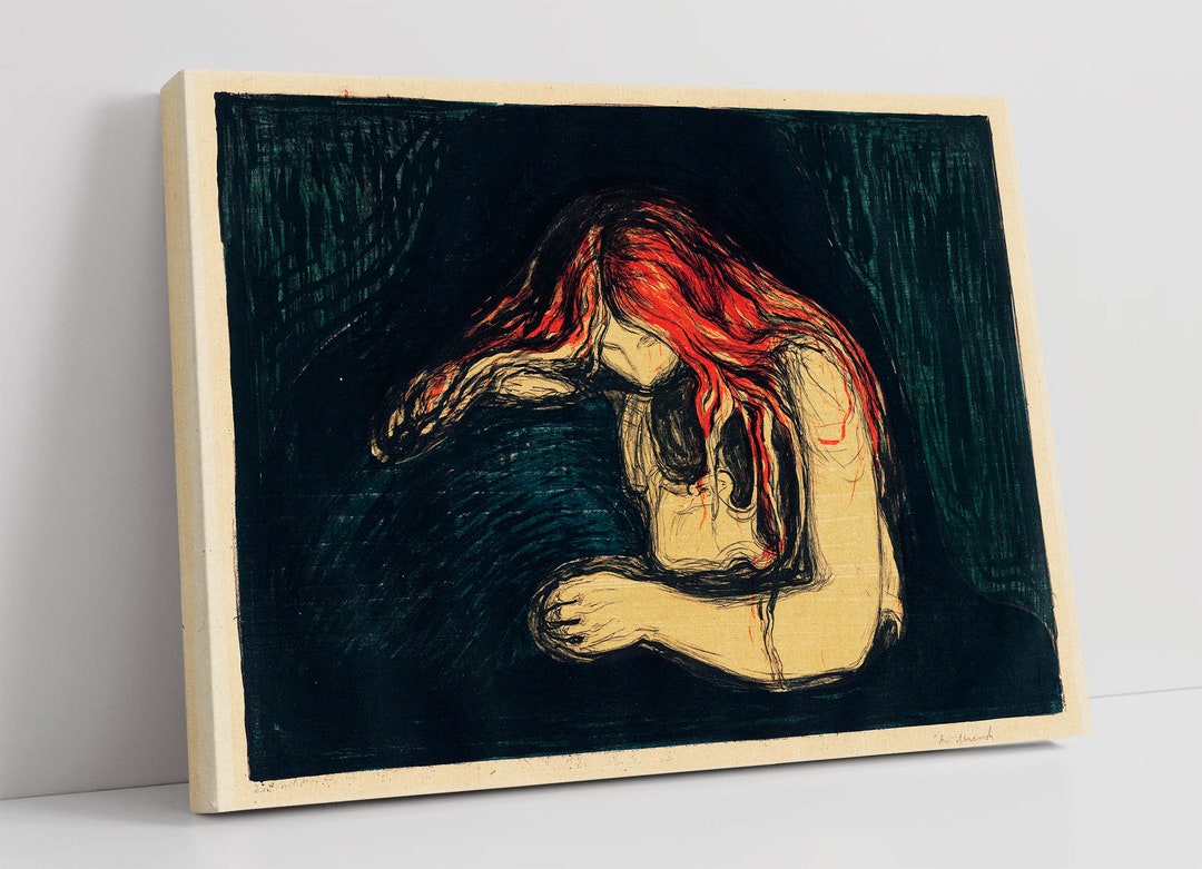The Vampire II by Edvard Munch Art Canvas Picture Print Wall Hanging - Etsy
