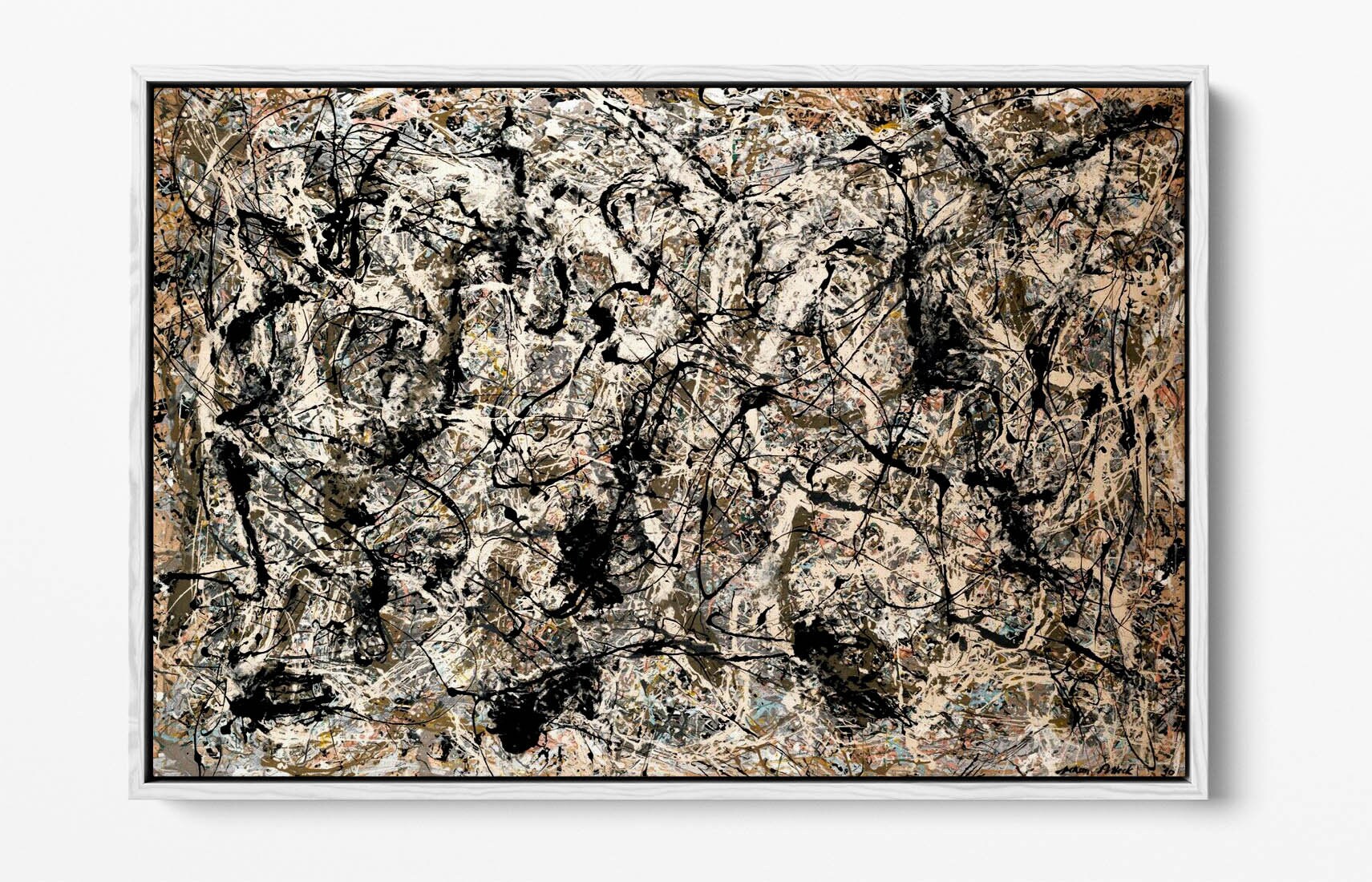 Pollock Paint Splash Art 2 Float Effect Framed Canvas Print - Etsy