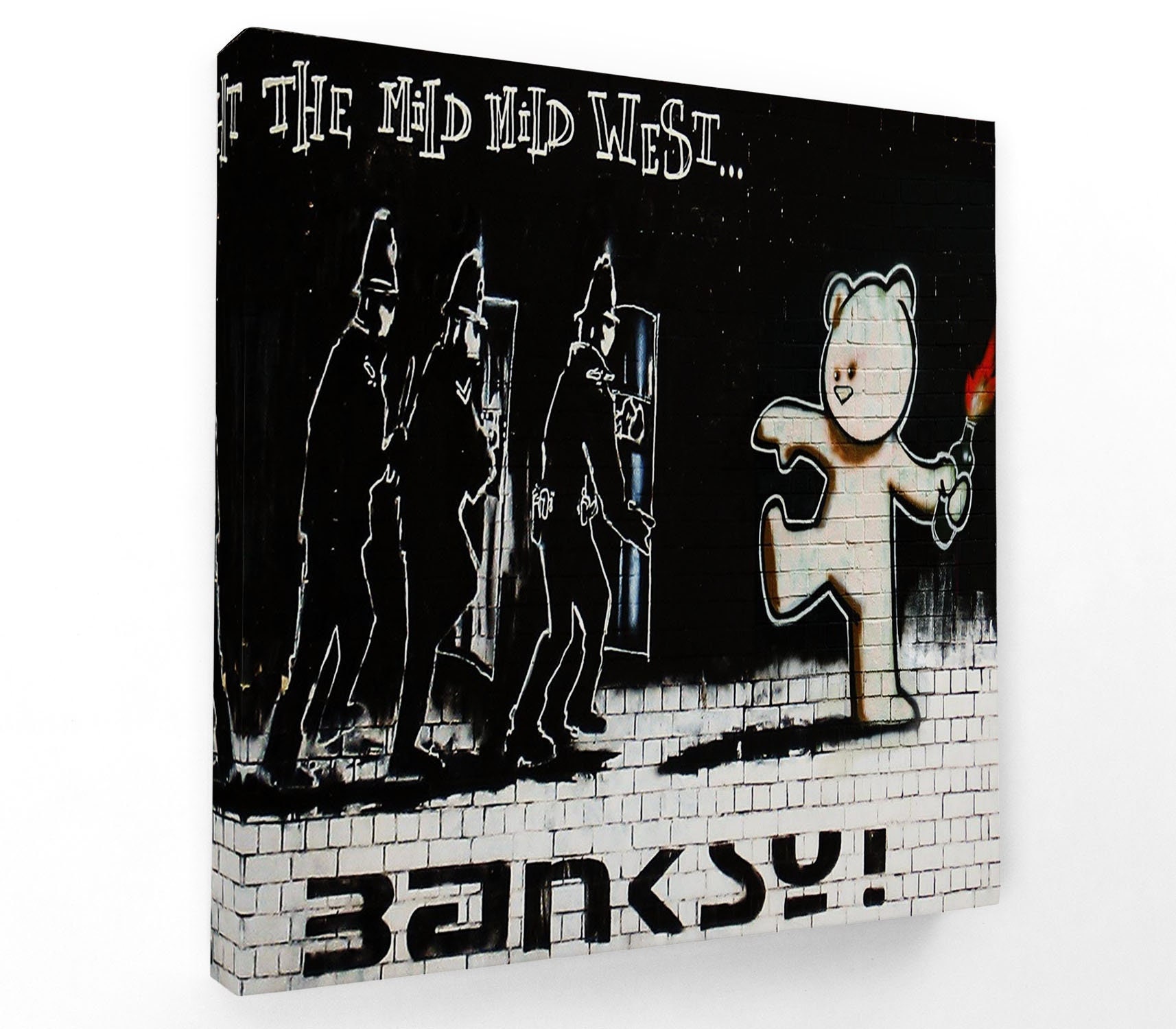 Banksy Riot Bear Stunning Framed Square Canvas Art Print - Etsy