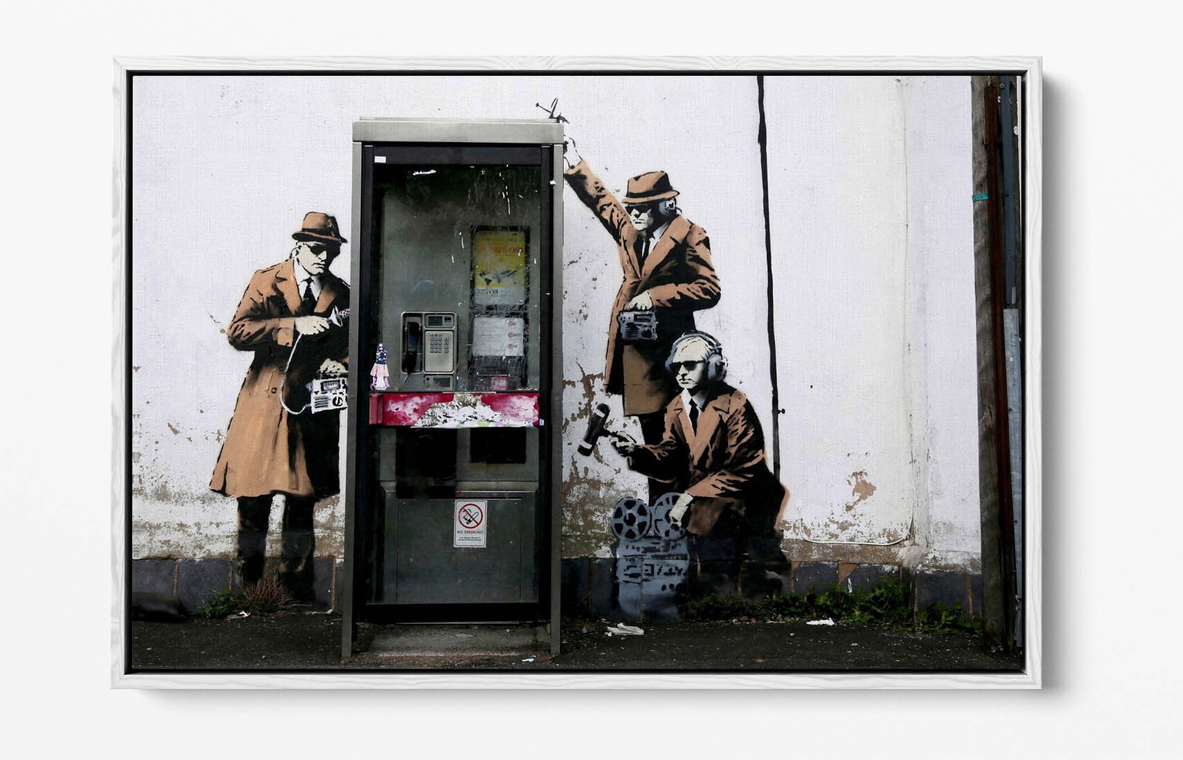 Banksy Phonebox Spies Graffiti gallery Wrapped Canvas Art - Etsy