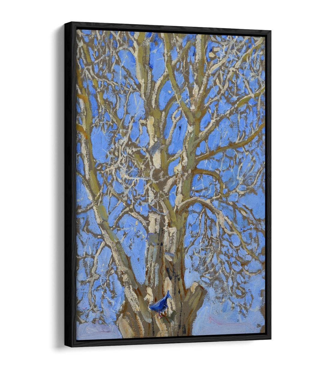 Akseli Gallen-kallela, Crack Willow and Blue Bird wall Art Float Effect ...