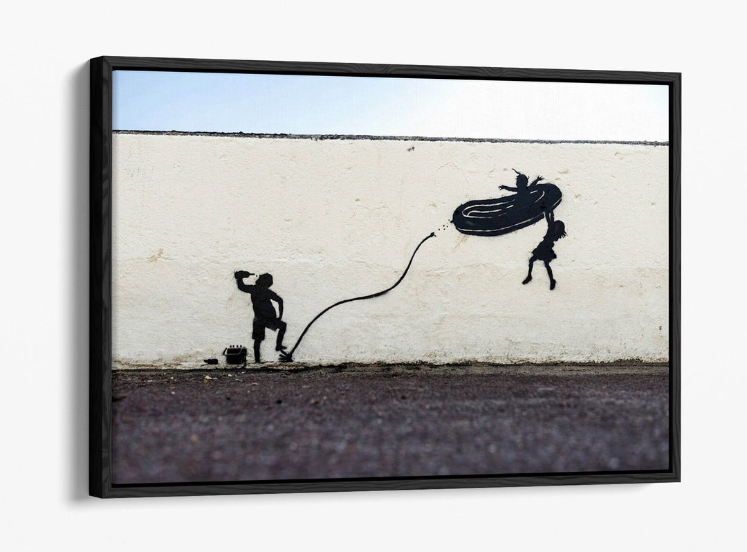 BANKSY DINGHY CLOSE up Art Float Effect Framed Canvas Print - Etsy