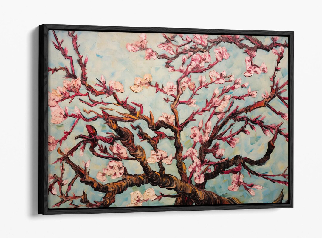 Van Gogh Style Cherry Blossom Tree 2 -wall Art Float Effect Framed ...