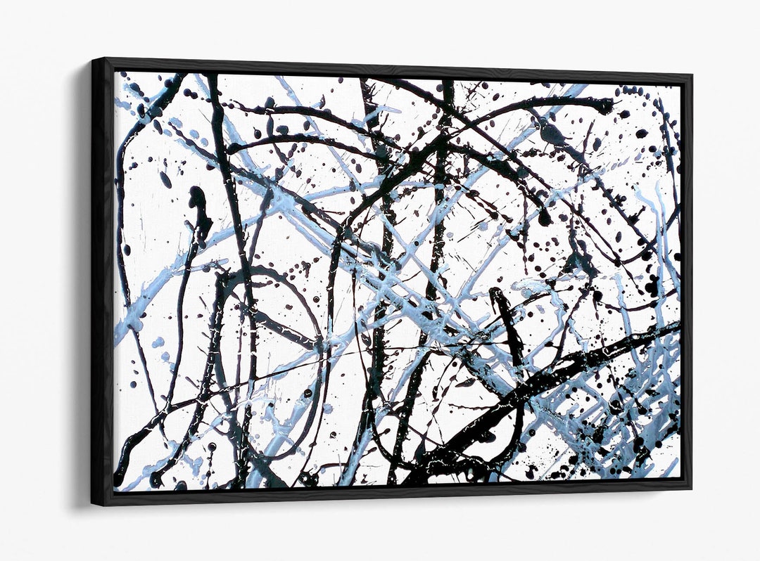 Pollock Paint Splash Art 9 Float Effect Framed Canvas Print - Etsy