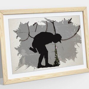 Banksy Flower Vomit Watercolour Splash Effect -stunning Framed Portrait ...