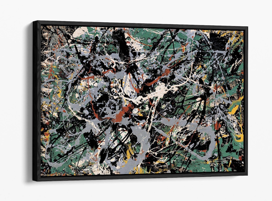 Pollock Paint Splash Art 14 Float Effect Framed Canvas Print - Etsy