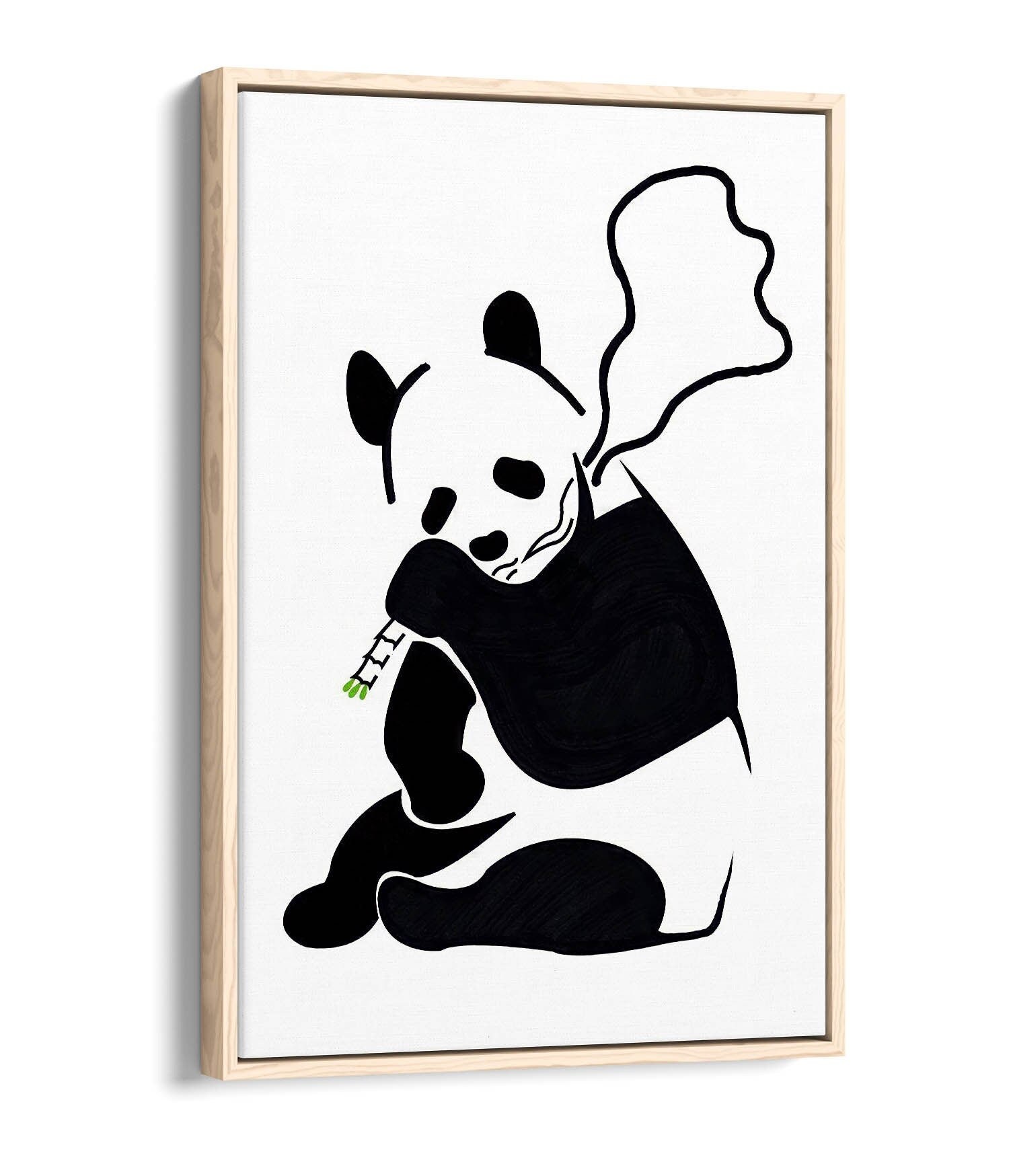 Banksy Panda Smoking gallery Wrapped Landscape Canvas Art - Etsy