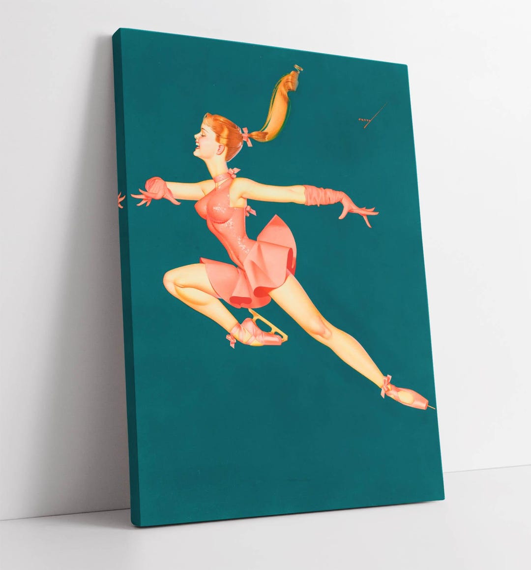 The Ballerina Pin-up Girl by George Petty, Ice Skater 1950's -wall Art ...