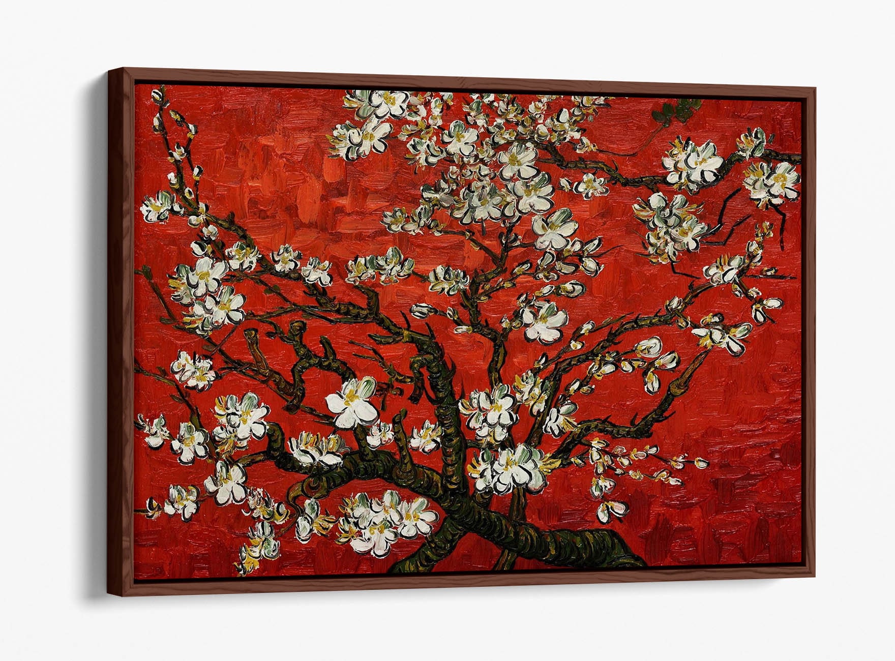 VAN GOGH Almond Blossom Red Art Float Effect Framed Canvas Print - Etsy