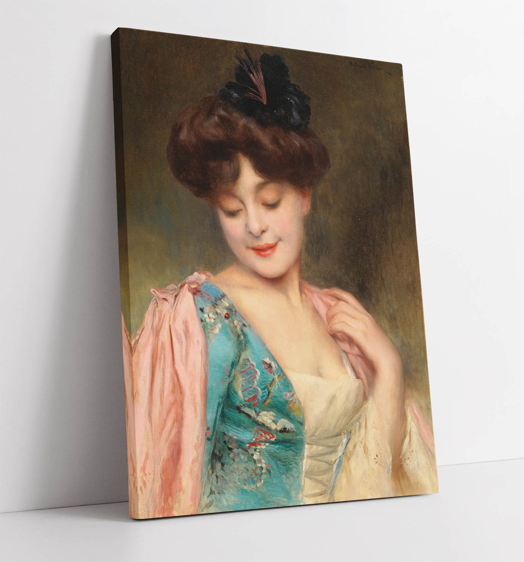 A Flirtatious Lady by Alexis Vollon wall Art Framed Canvas Picture ...