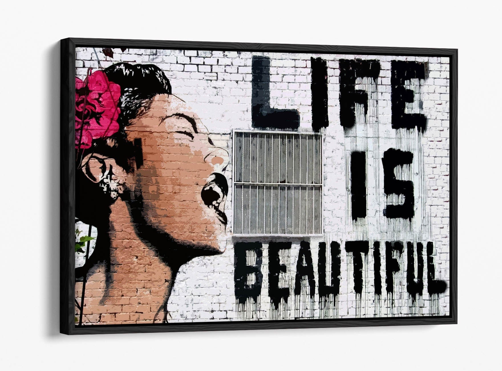 Banksy Life is Beautiful Graffiti gallery Wrapped Canvas Art - Etsy