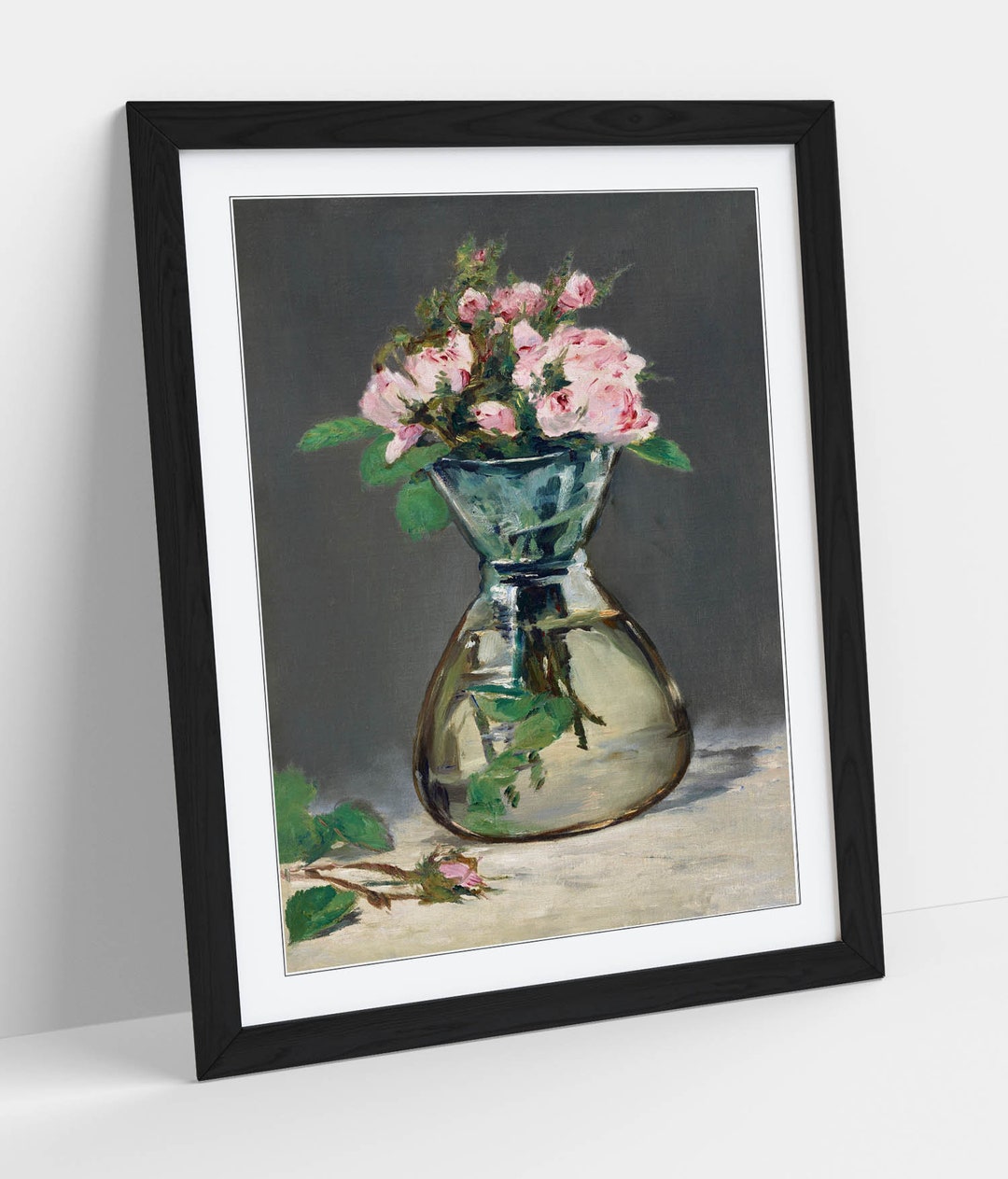 Edouard Manet, Moss Roses in a Vase wall Art Picture Framed Print Home ...