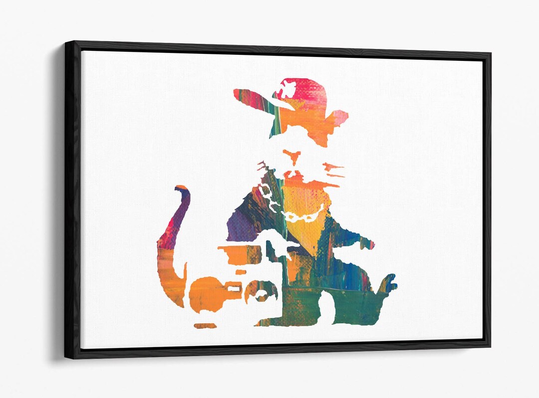 Banksy Gangsta Rat Rainbow Paint Effect, Colourful Graffiti gallery ...