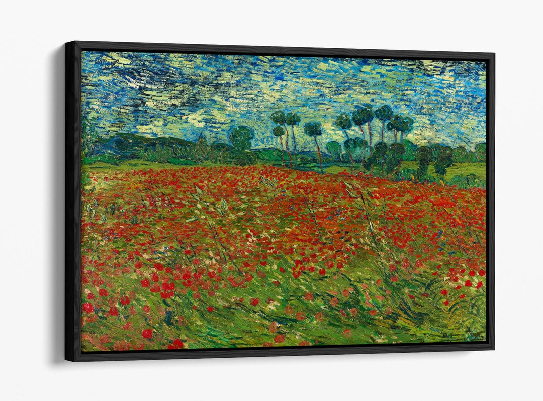 VAN GOGH Poppy Field Art Float Effect Framed Canvas Print - Etsy