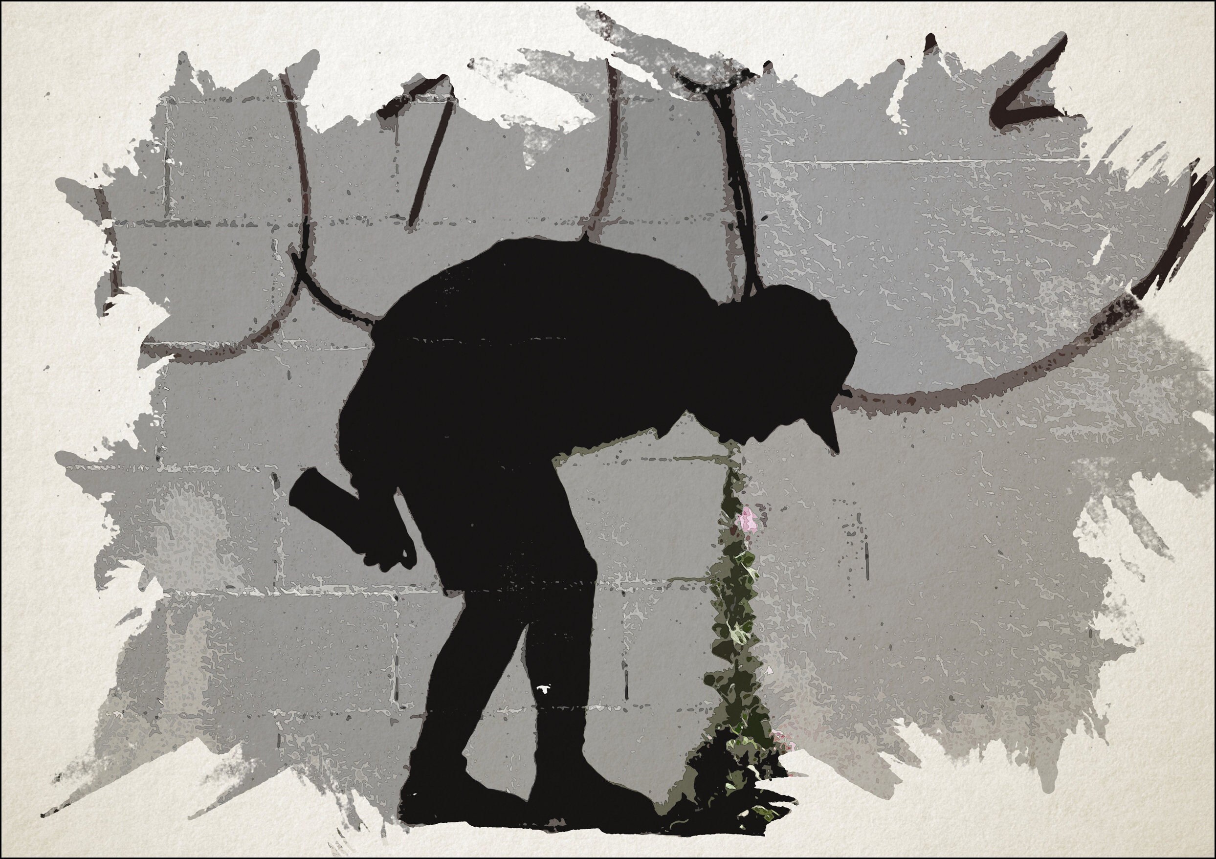 Banksy Flower Vomit Watercolour Splash Effect stunning Framed - Etsy