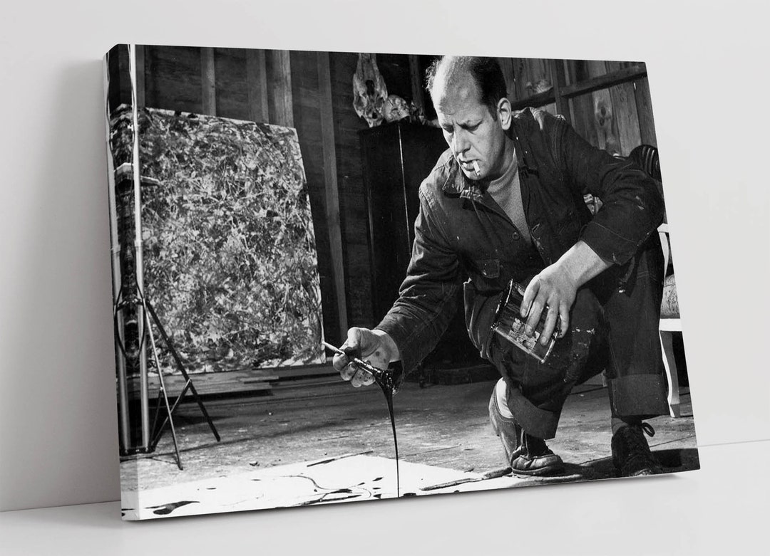 Jackson Pollock Making Paint Splash Art 2 Canvas Picture Print Wall ...