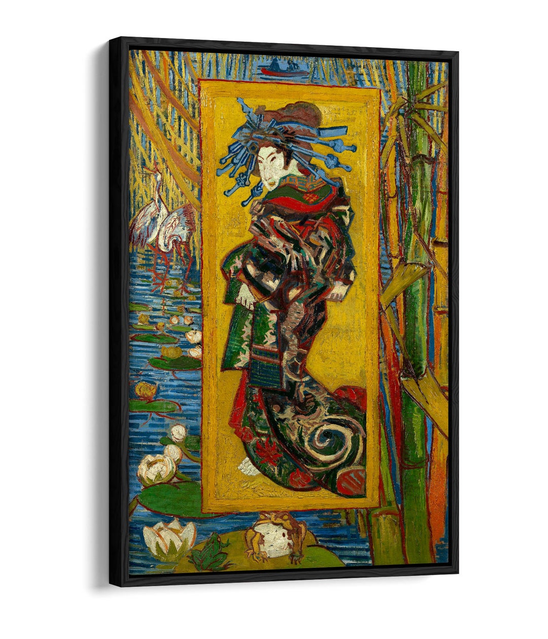 VAN GOGH Japanese Oiran Art Float Effect Framed Canvas Print - Etsy