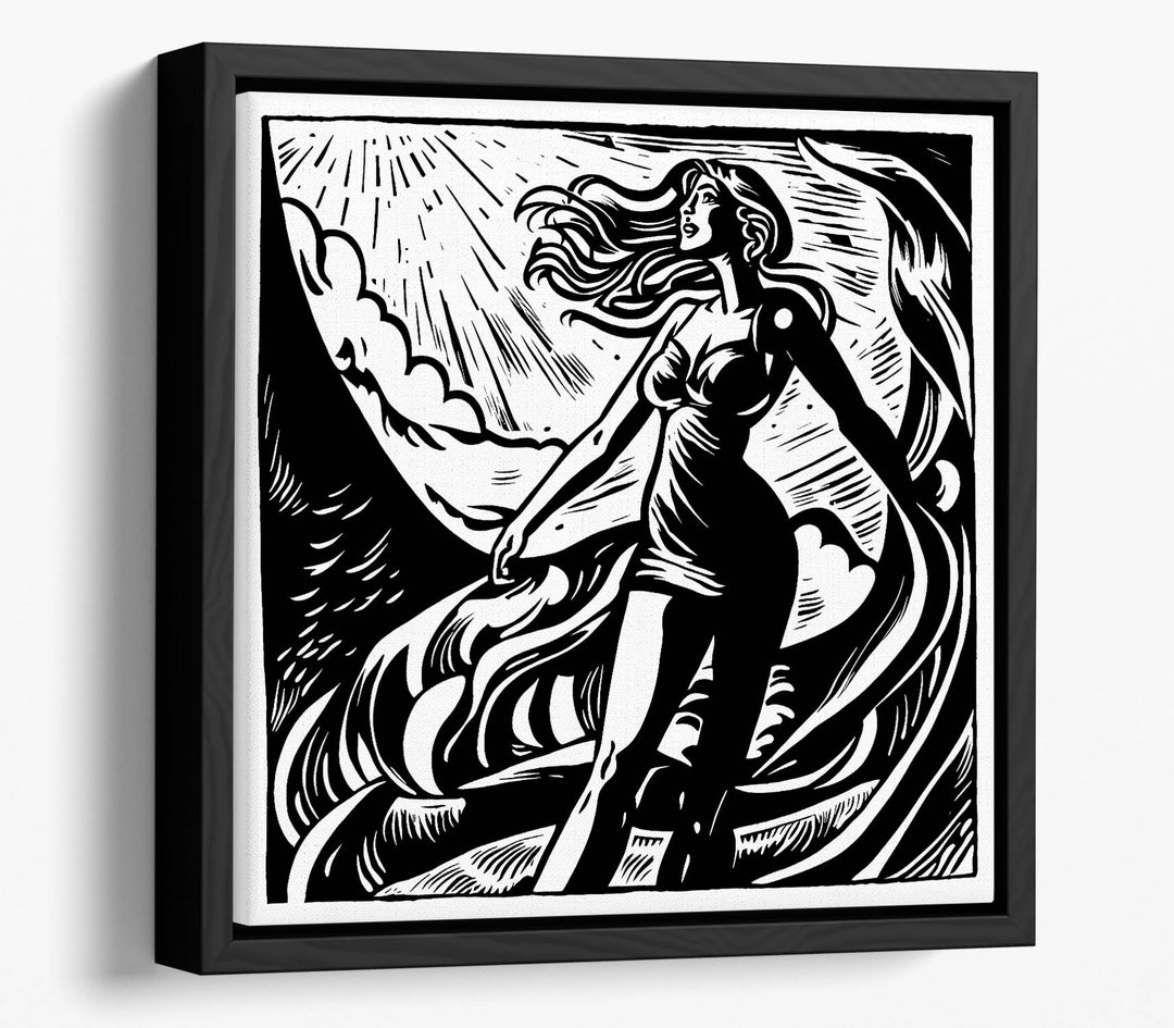 Dramatic Female Pose Square Wall Art Float Effect Framed - Etsy