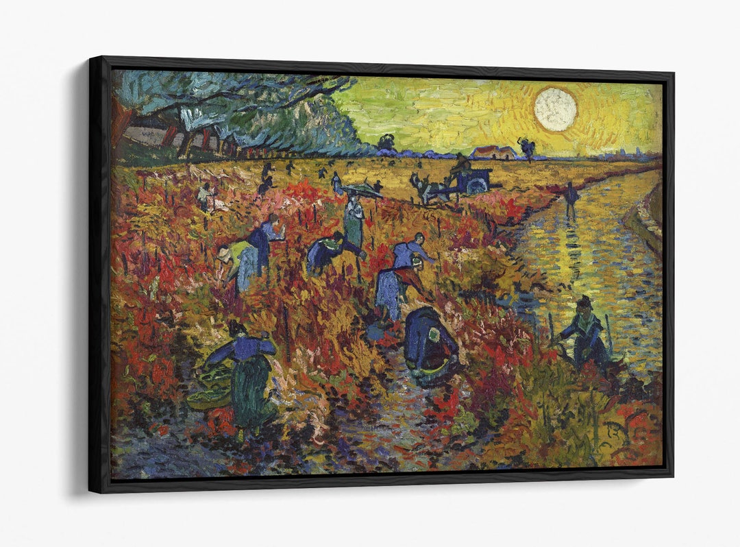 VAN GOGH the Red Vineyard Art Float Effect Framed Canvas Print - Etsy
