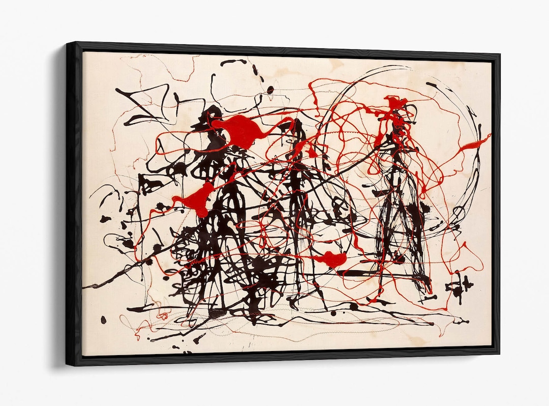 Pollock Paint Splash Art 13 Float Effect Framed Canvas Print - Etsy