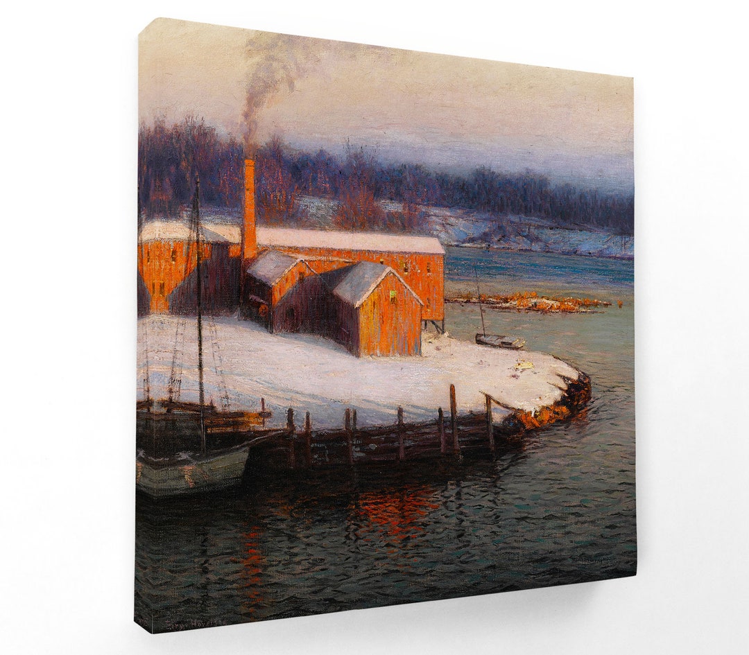 Birge Harrison the Red Mill Square Wall Art Framed Canvas Picture Print ...