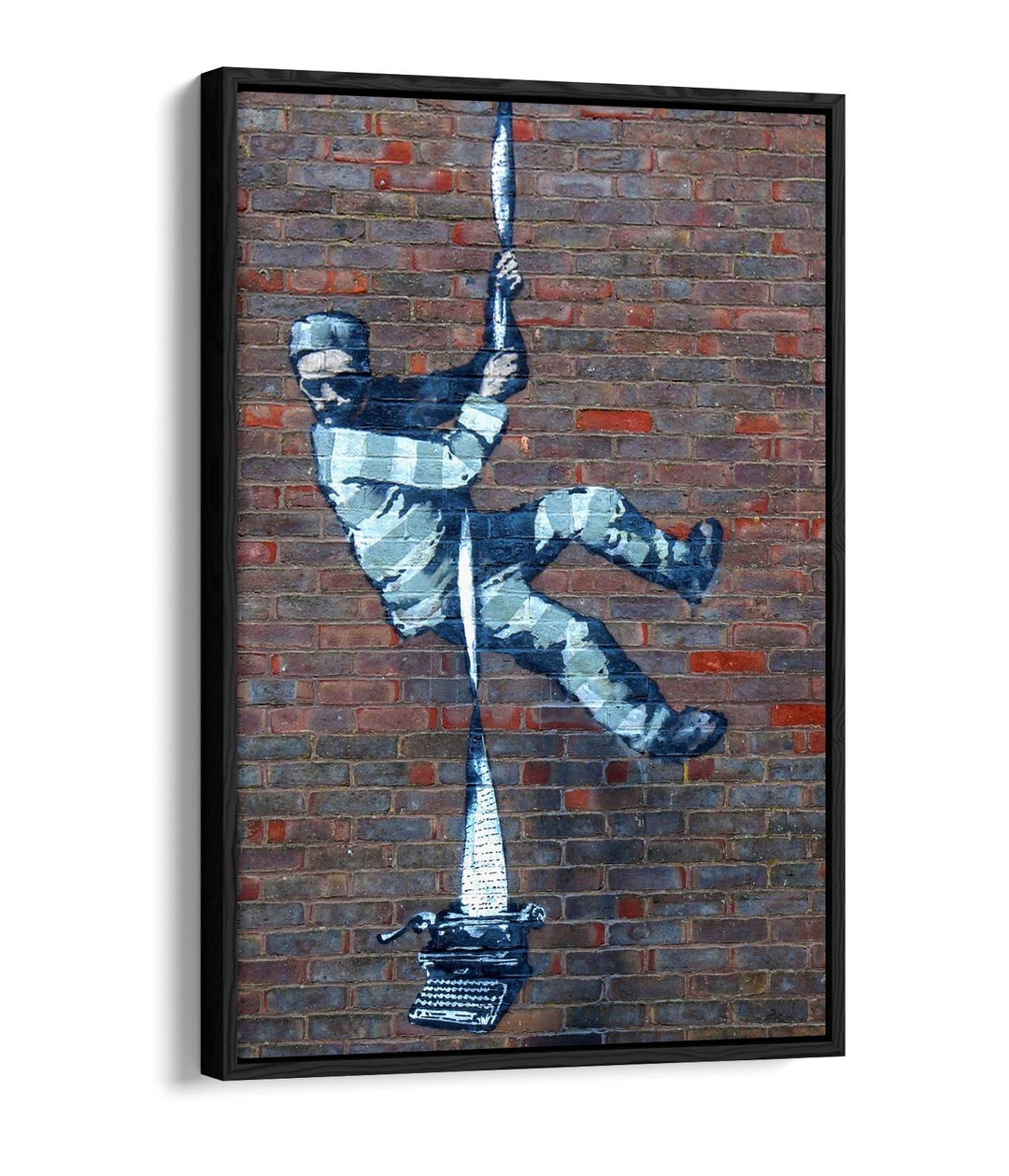 BANKSY READING JAIL Wall Art Float Effect Framed Canvas Print - Etsy