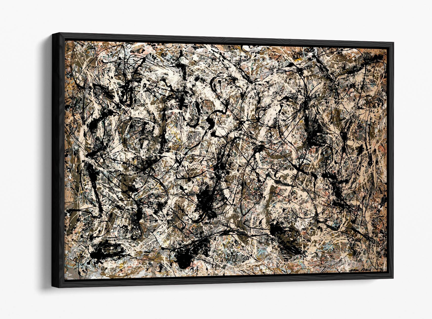 Pollock Paint Splash Art 2 Float Effect Framed Canvas Print - Etsy