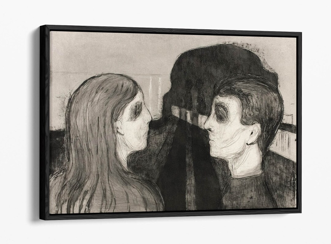 Edvard Munch, Attraction II wall Art Float Effect Framed Canvas Print ...