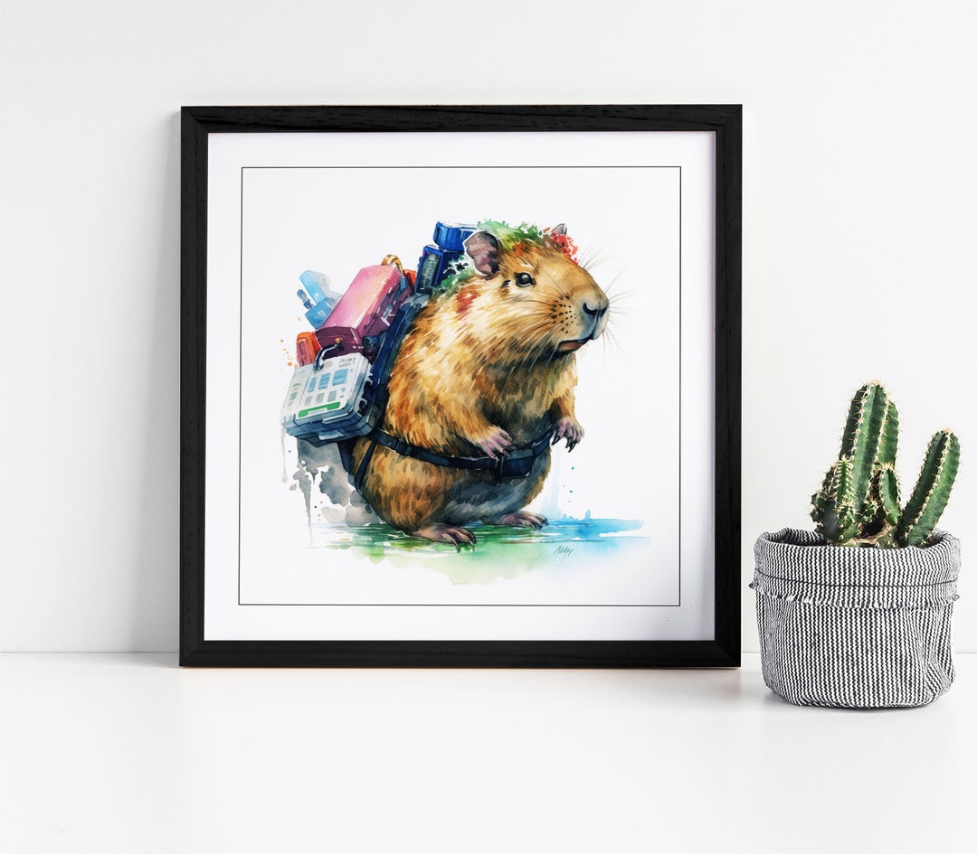 Epic Gamer Capybara Square Wall Art Framed Picture Print - Etsy