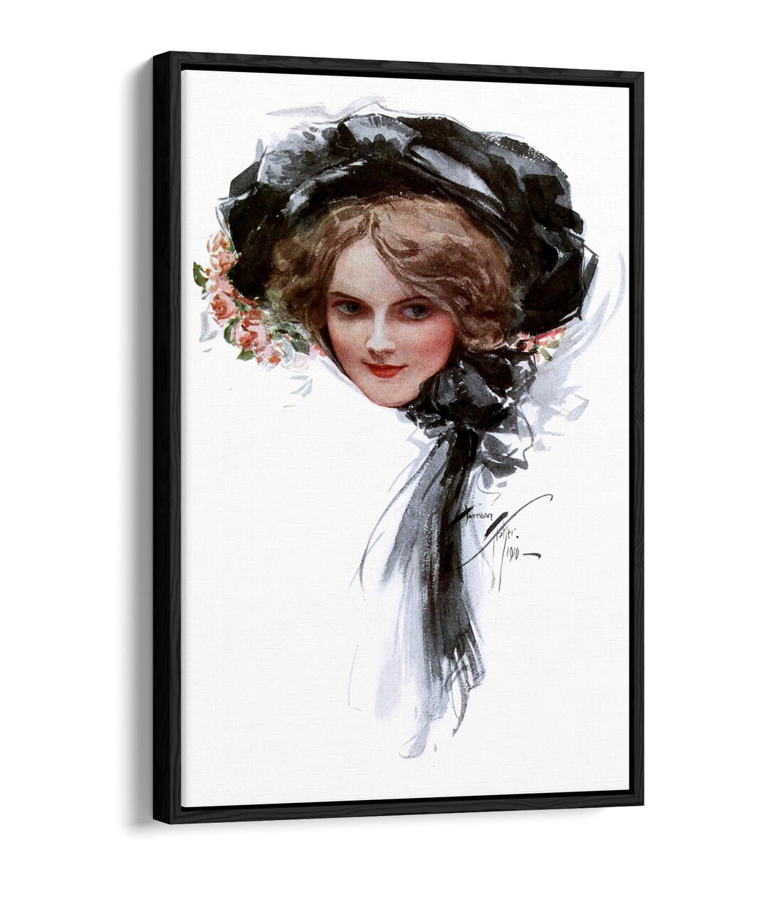 Study by Harrison Fisher Art Float Effect Framed Canvas Print - Etsy