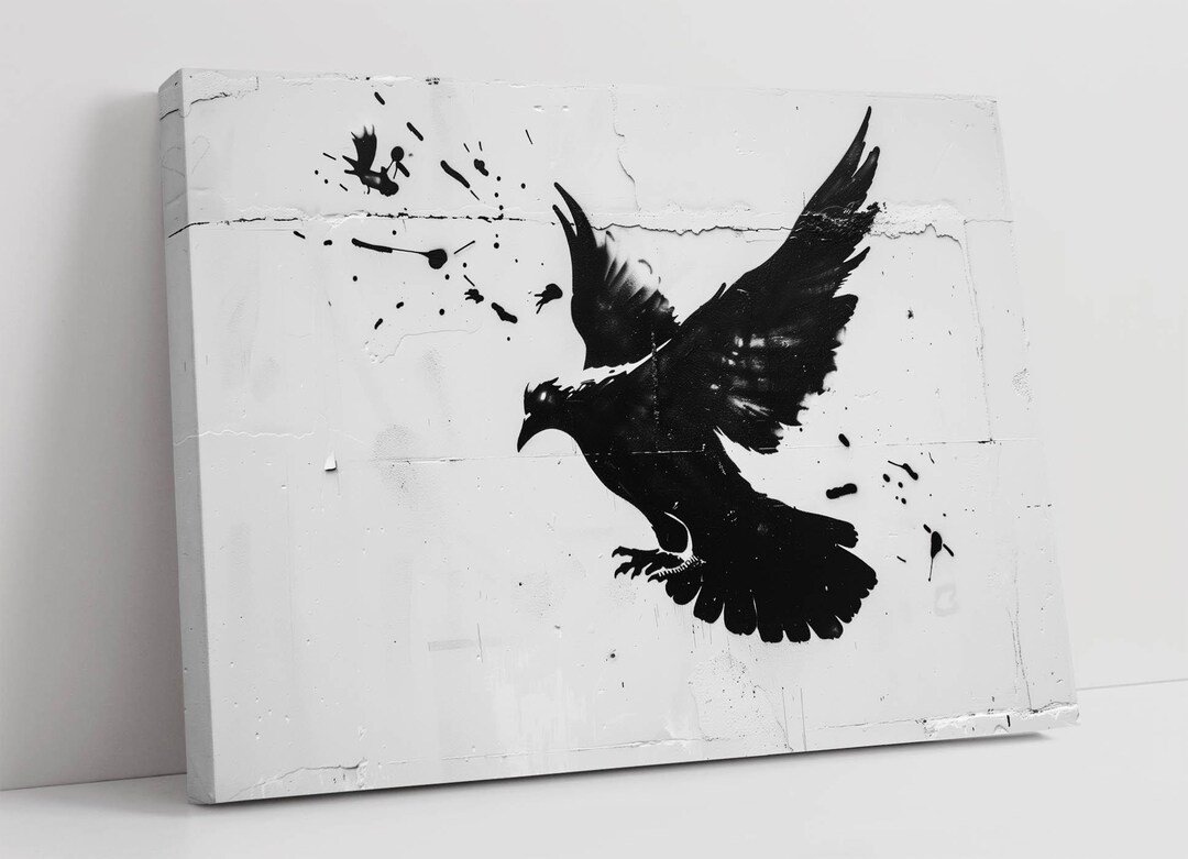 Banksy Style Flying Dove Graffiti -art Canvas Picture Print Wall ...
