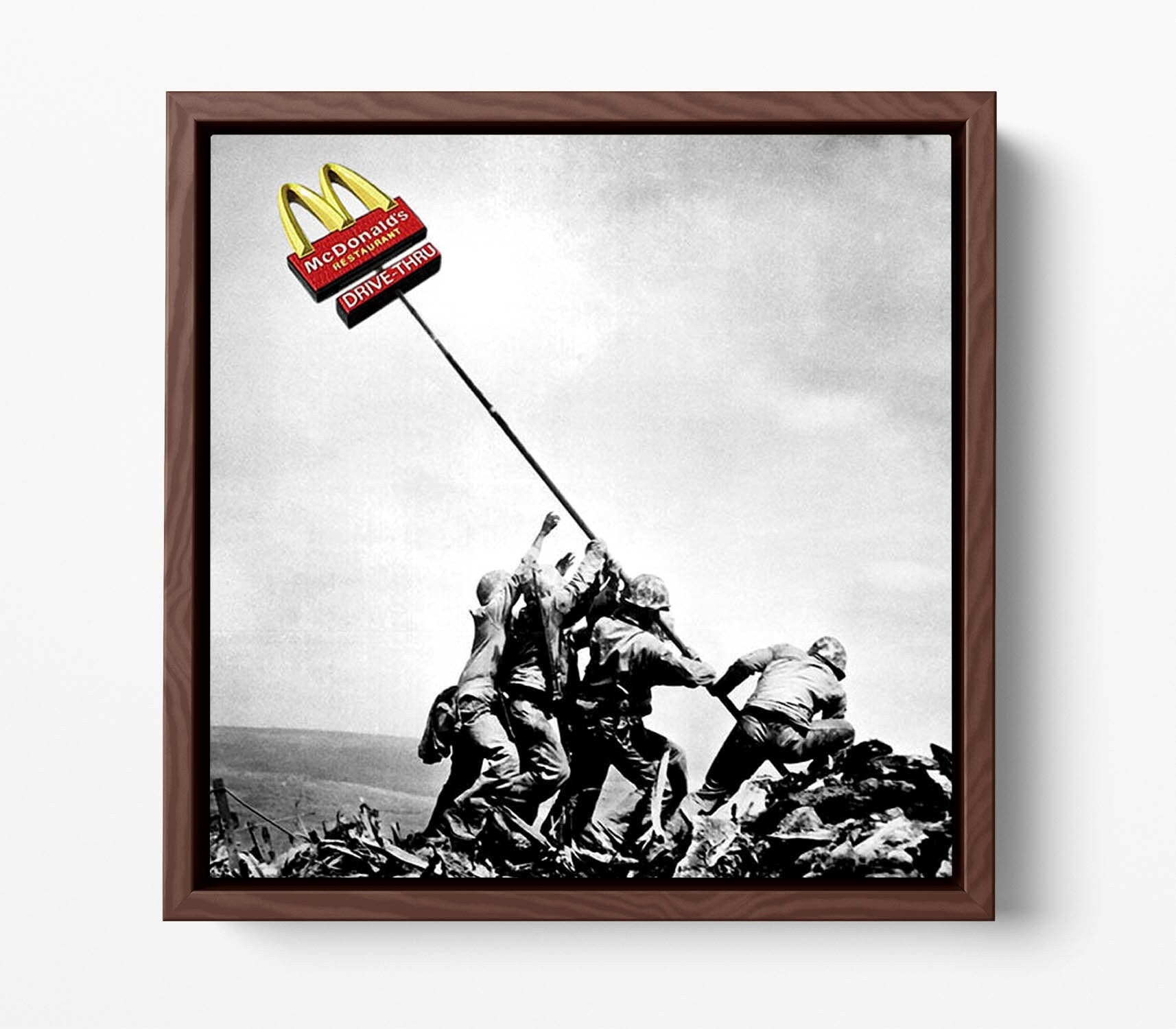 Canvasmonkey banksy Mcdonald's Flag Stunning Framed - Etsy