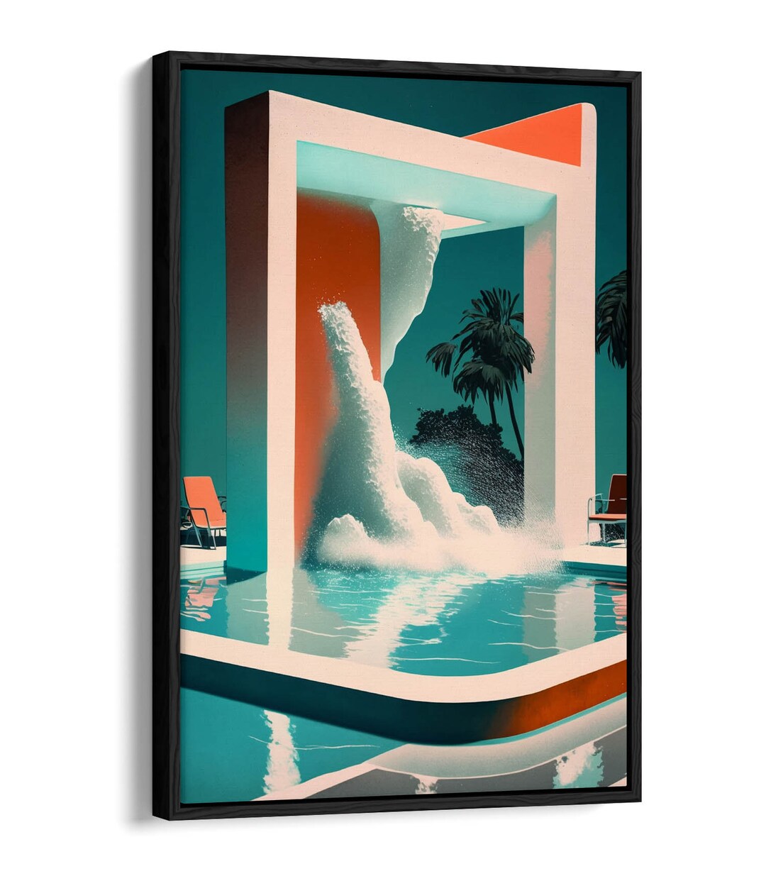 Abstract Big Splash Art Float Effect Framed Canvas Print - Etsy
