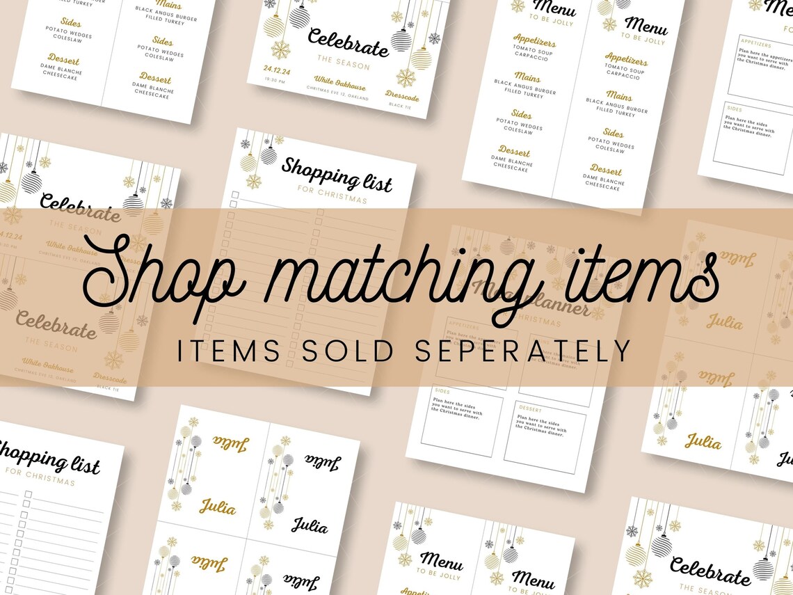 Christmas Menu Canva Template | Family Christmas Party | Festive Menu ...