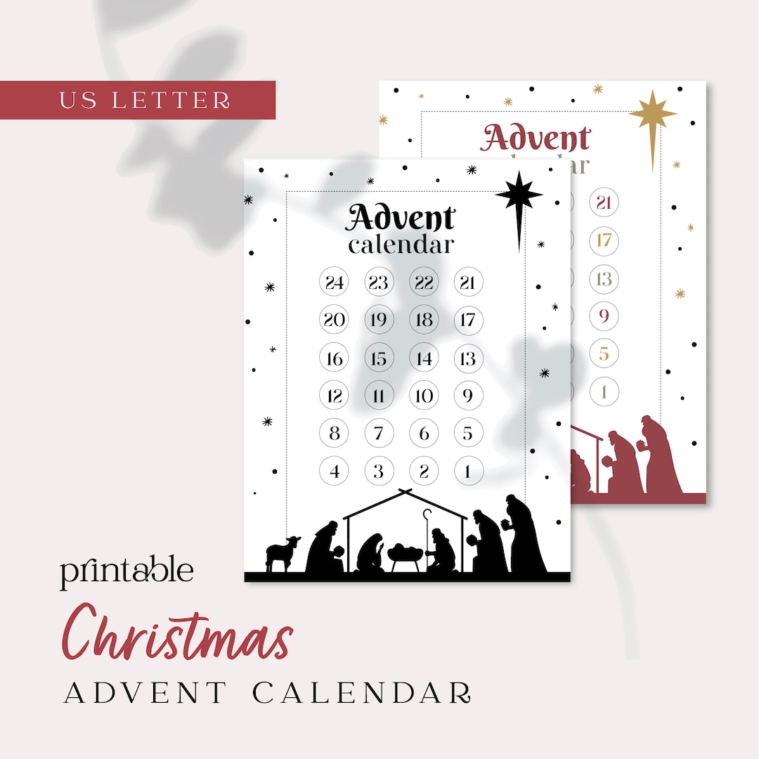 Printable Advent Calendar | Christmas Printable | Christmas Countdown ...