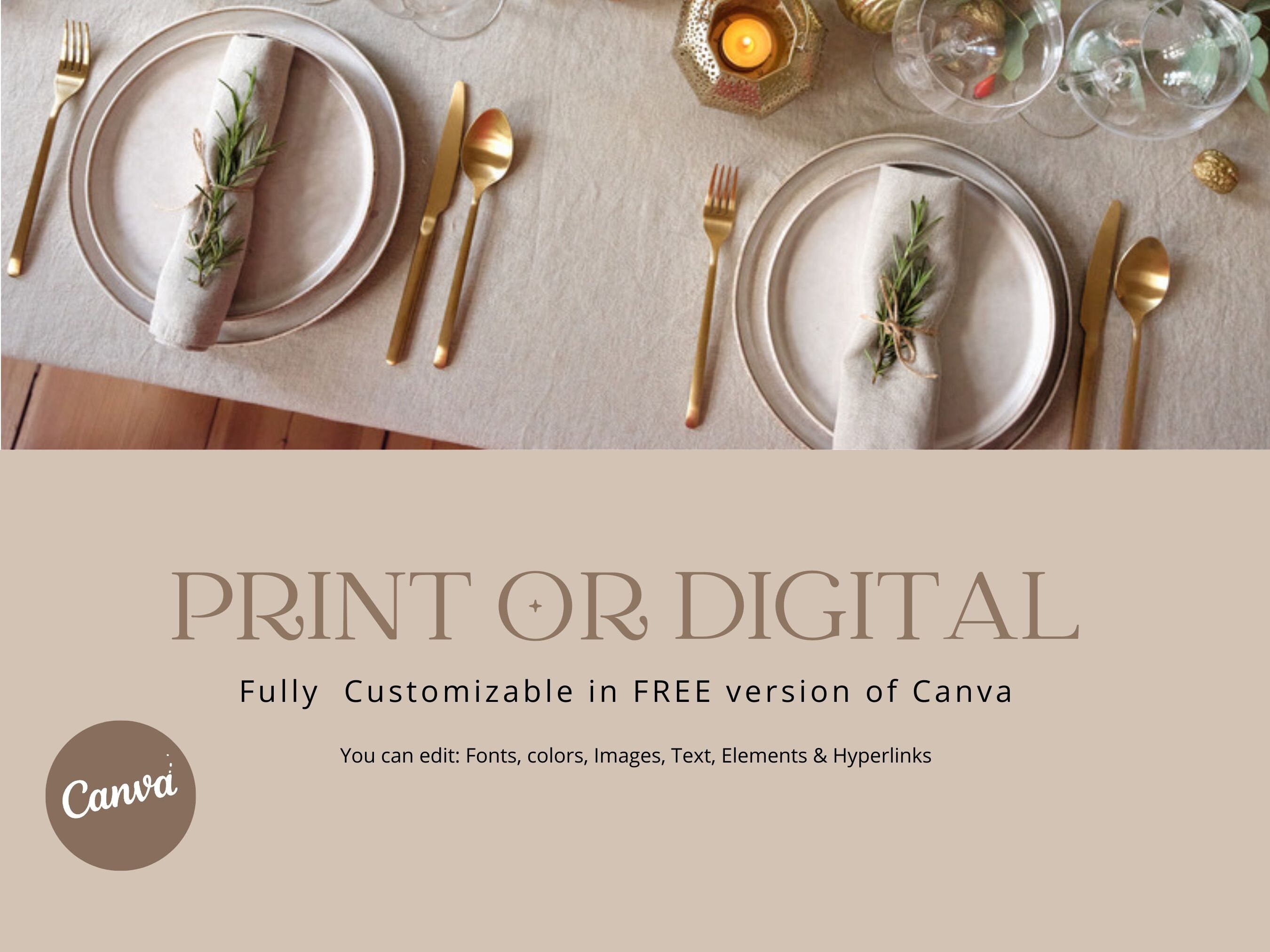 Christmas Menu Canva Template | Family Christmas Party | Festive Menu ...