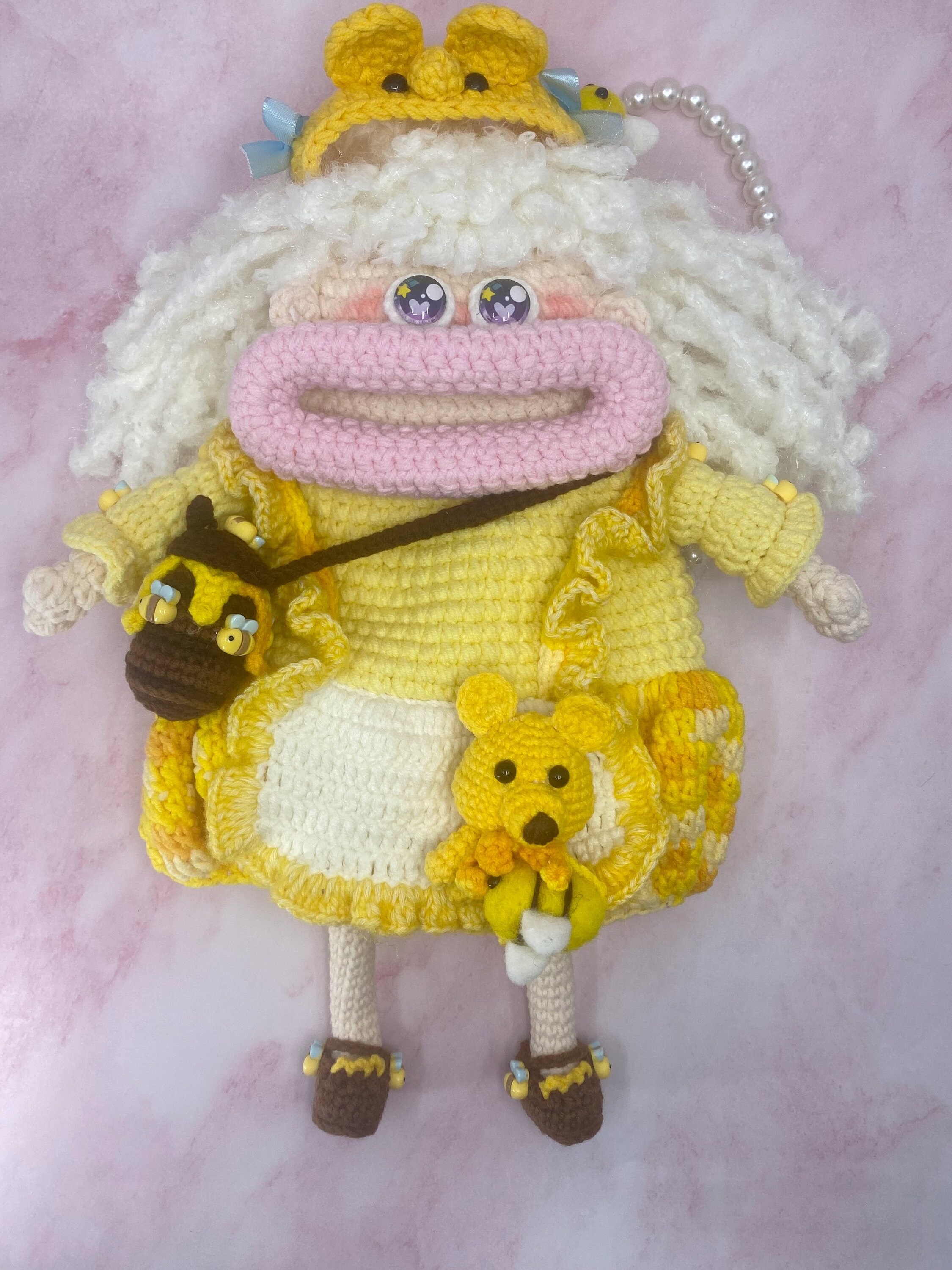Nanalulu Handmade Crochet Sausage Lips Honey Harvester Lala. Phone ...