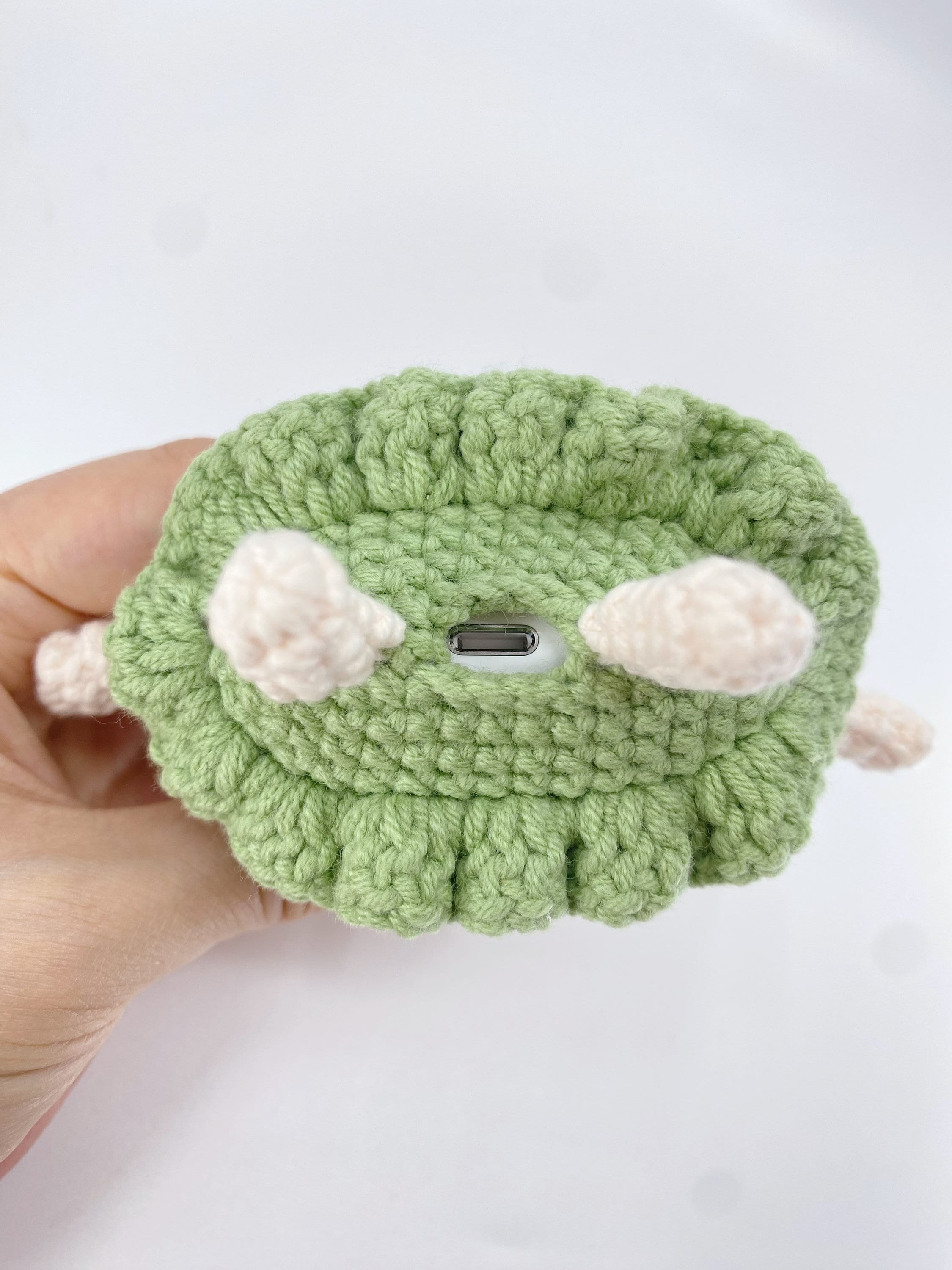 Nanalulu Handmade Crochet Sausage Lips AirPod Bag Case Miggy the Frog ...