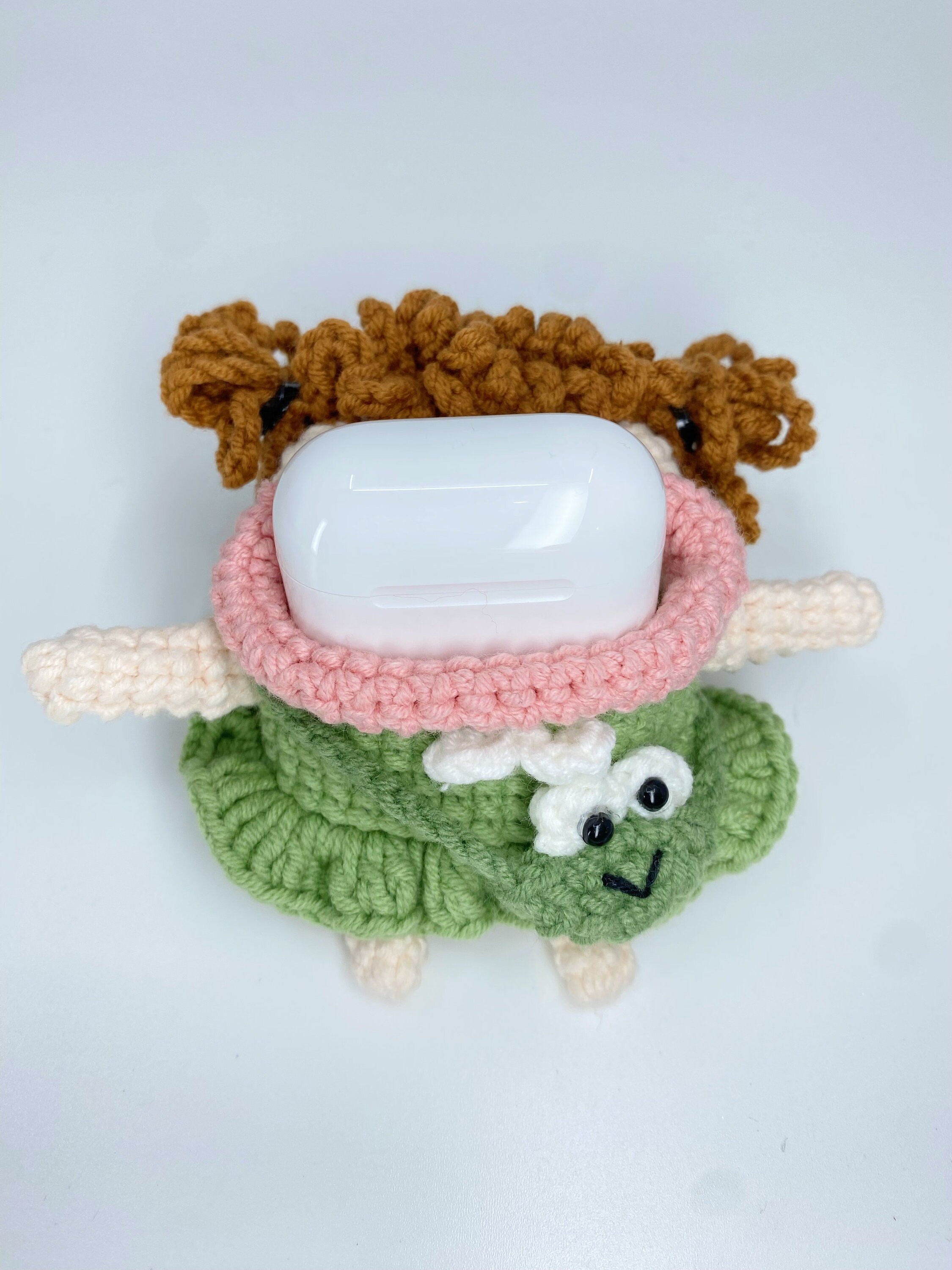 Nanalulu Handmade Crochet Sausage Lips AirPod Bag Case Miggy the Frog ...